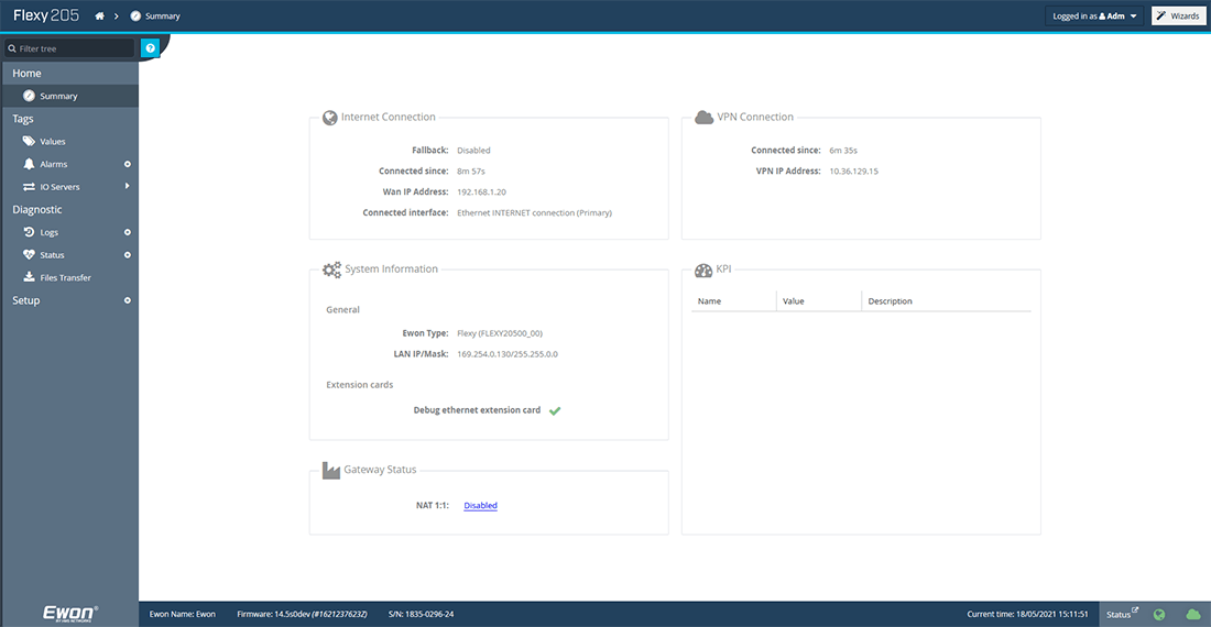Ewon GUI Helper - status-dashboard
