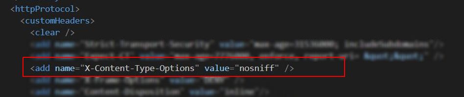 X Content Type Options Header
