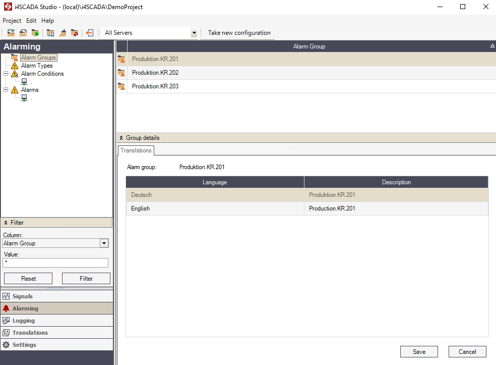 i4scada Studio Alarming