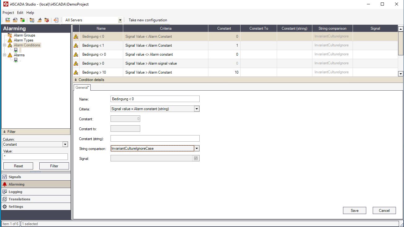i4scada Studio Alarming