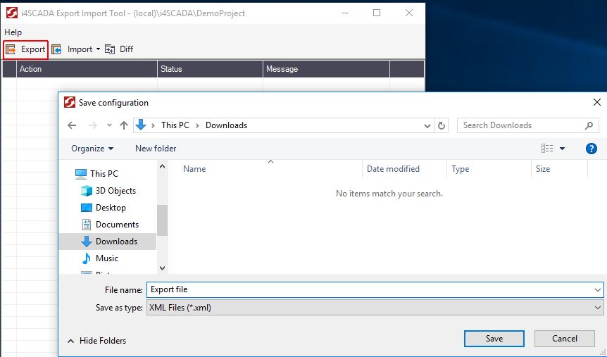 Using the Export Import tool
