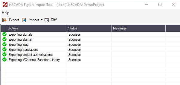 Using the Export Import tool