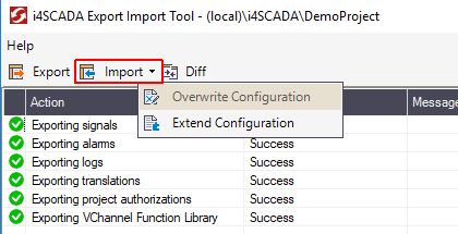 Using the Export Import tool
