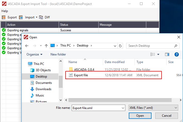 Using the Export Import tool