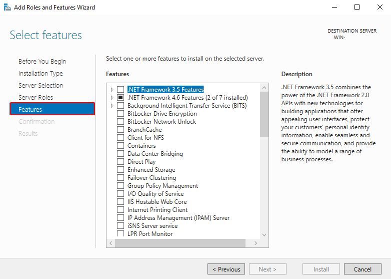 Activating Windows Roles and Features