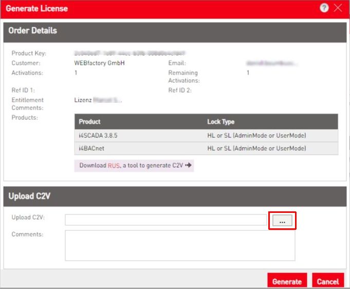 Activate a new software-based license