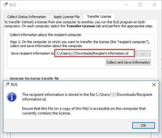 Transfer of a software-based license