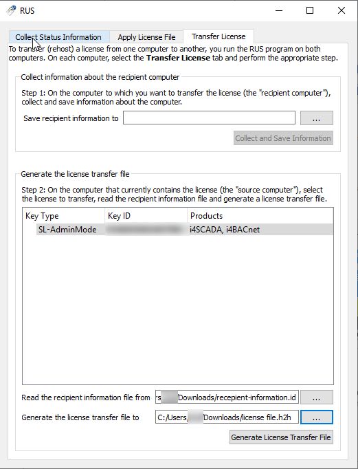Transfer of a software-based license