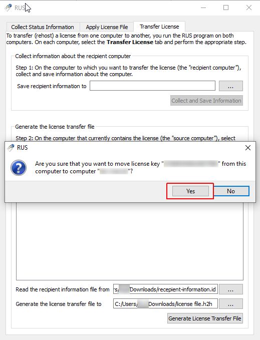 Transfer of a software-based license